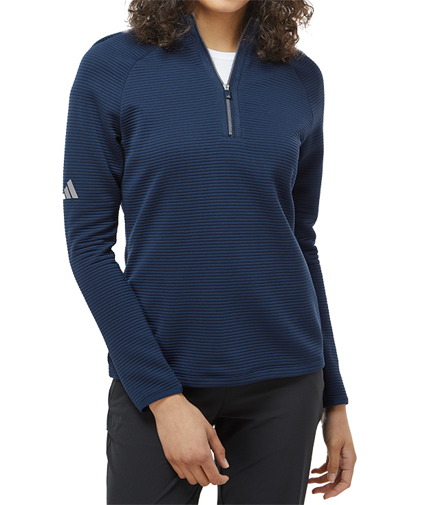 CustomInk Sizing Line-Up for Adidas Women's Spacer Recycled Quarter Zip ...