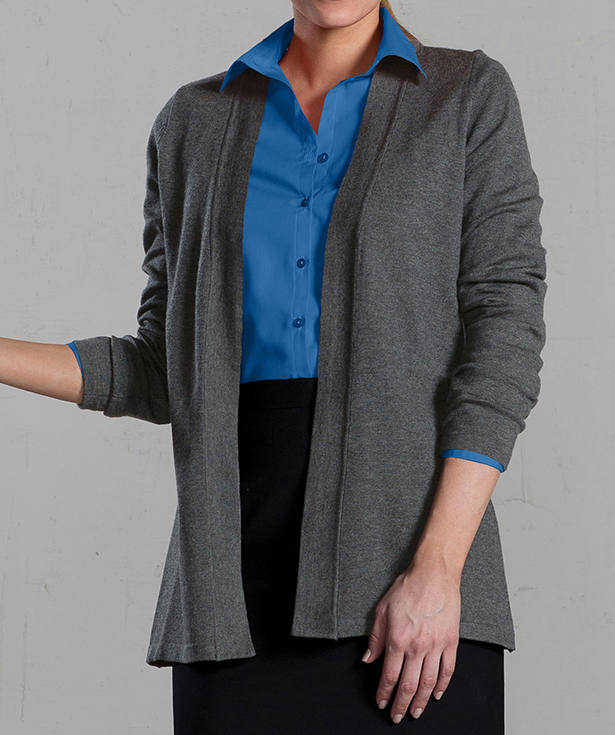 CustomInk Sizing Line-Up for Edwards Women's Shirttail Open Cardigan ...