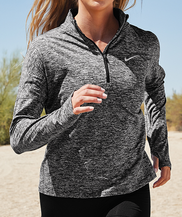 CustomInk Sizing Line-Up for Nike Women's Dri-FIT Element Half Zip ...