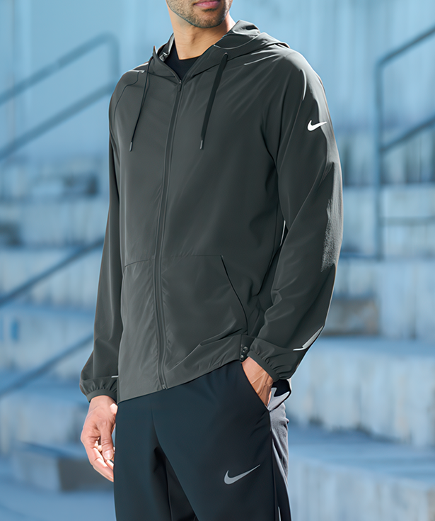 CustomInk Sizing Line-Up for Nike Pro Dri-FIT Recycled Hooded Jacket ...