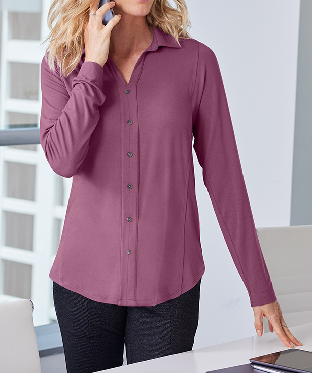 CustomInk Sizing Line-Up for Port Authority Women's Luxe Knit Button ...