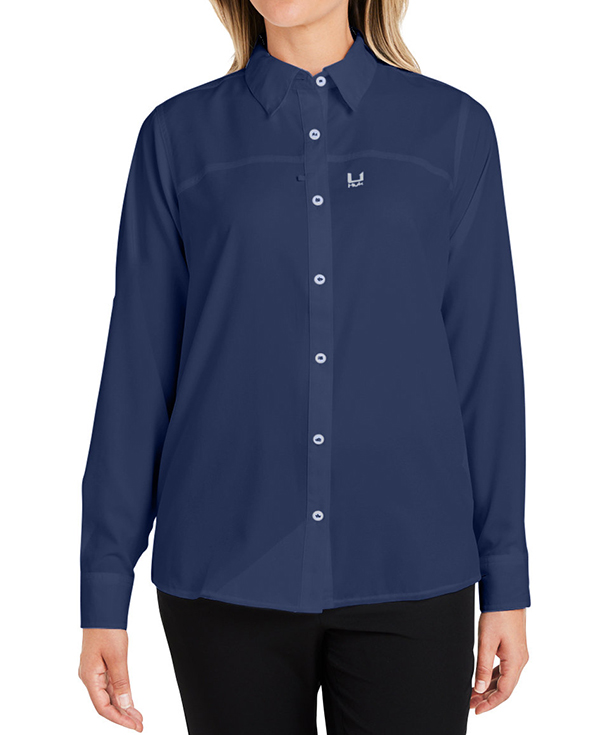 CustomInk Sizing Line-Up for HUK Women's Tide Point UPF 30 Long Sleeve ...