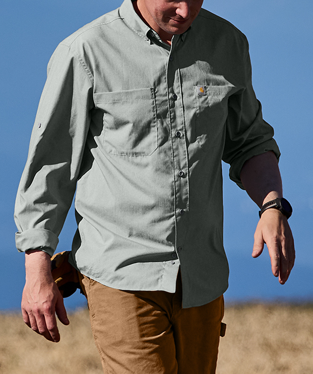 CustomInk Sizing Line-Up for Carhartt Force Sun Defender Long Sleeve ...