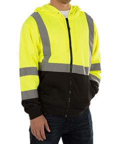 CustomInk Sizing Line-Up for ML Kishigo Class 3 Hi-Vis Hooded Full-Zip Sweatshirt - Standard Sizes